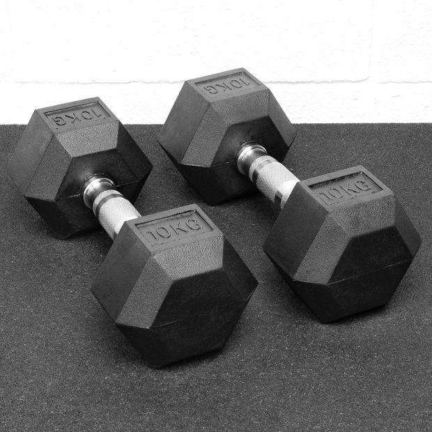 Halter Hexagonal Vulcanizado 10Kg | Chroma Fitness