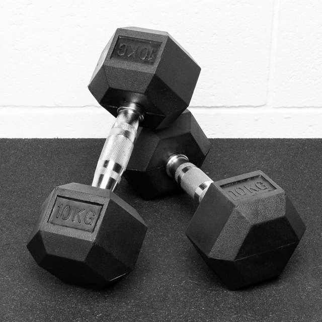 Halter Hexagonal Vulcanizado 10Kg | Chroma Fitness