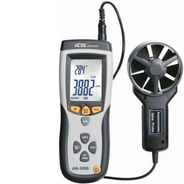 Anemômetro Digital Ar Termômetro com Vazão AN-3090 ICEL | Raisa ...