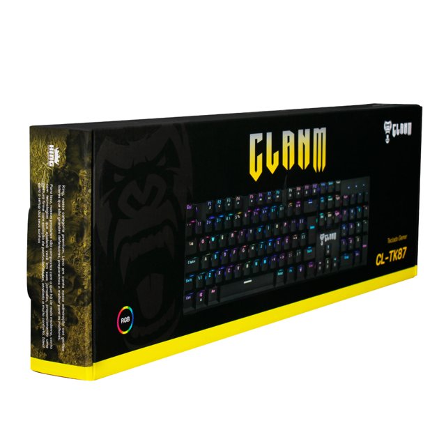 TECLADO GAMER MECÂNICO CLANM KING CL-TK87 SWITCH VERMELHO RGB PRETO ...