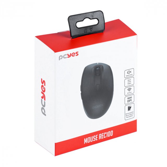 MOUSE SEM FIO PCYES REC100 SILENT RECARREGAVEL+BLUETOOTH 1.800DPI ...
