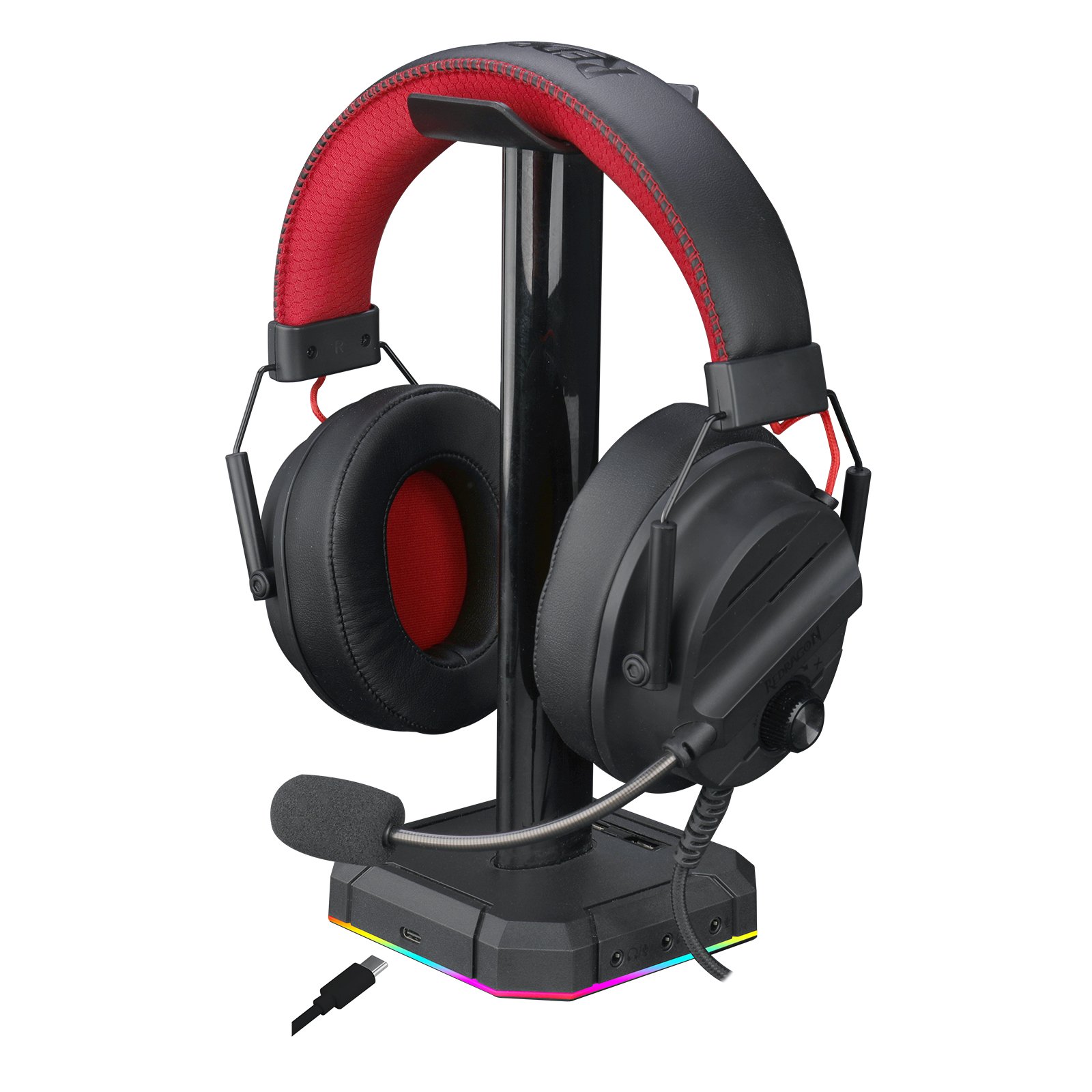SUPORTE HEADSET REDRAGON SCEPTER X RGB PRETO HA312 | CHIPWARE INFORMÁTICA