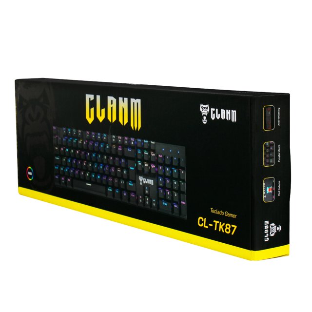 TECLADO MECÂNICO CLANM KING CL-TK87 SWITCH VERMELHO RGB PRETO ...