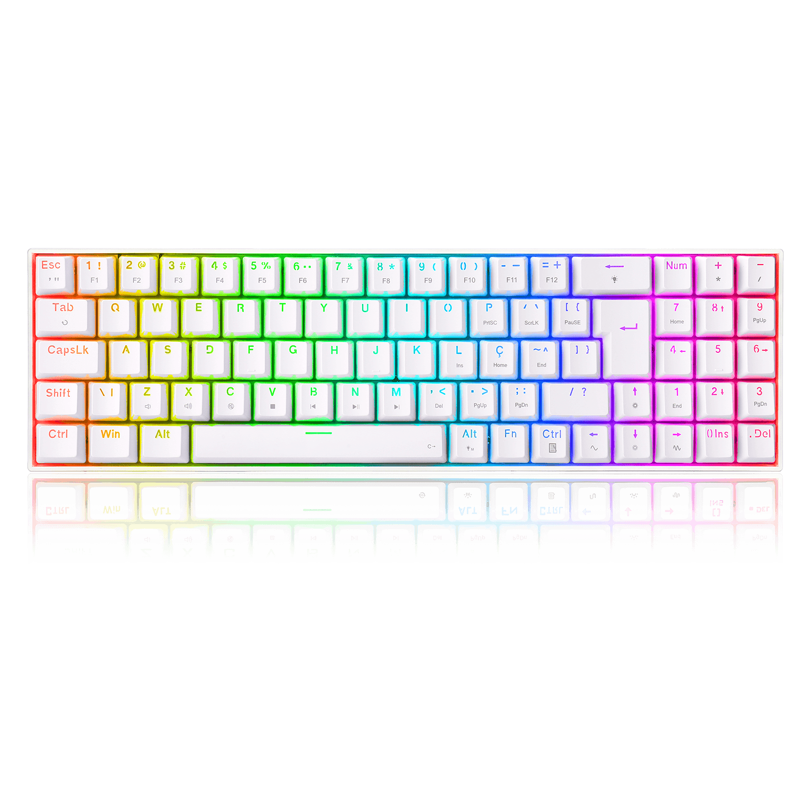 TECLADO MECANICO REDRAGON ZED PRO RGB WIRELESS/BLUETOOTH BRANCO SWITCH ...