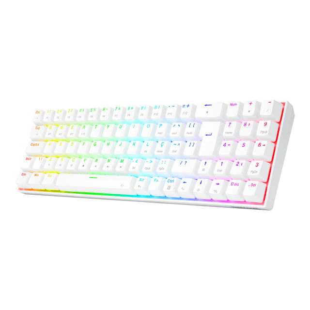 TECLADO MECANICO REDRAGON ZED PRO RGB WIRELESS/BLUETOOTH BRANCO SWITCH ...
