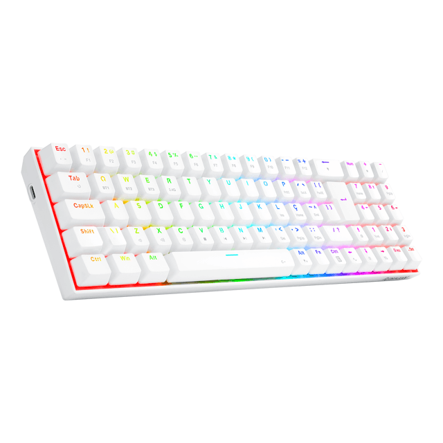 TECLADO MECANICO REDRAGON ZED PRO RGB WIRELESS/BLUETOOTH BRANCO SWITCH ...