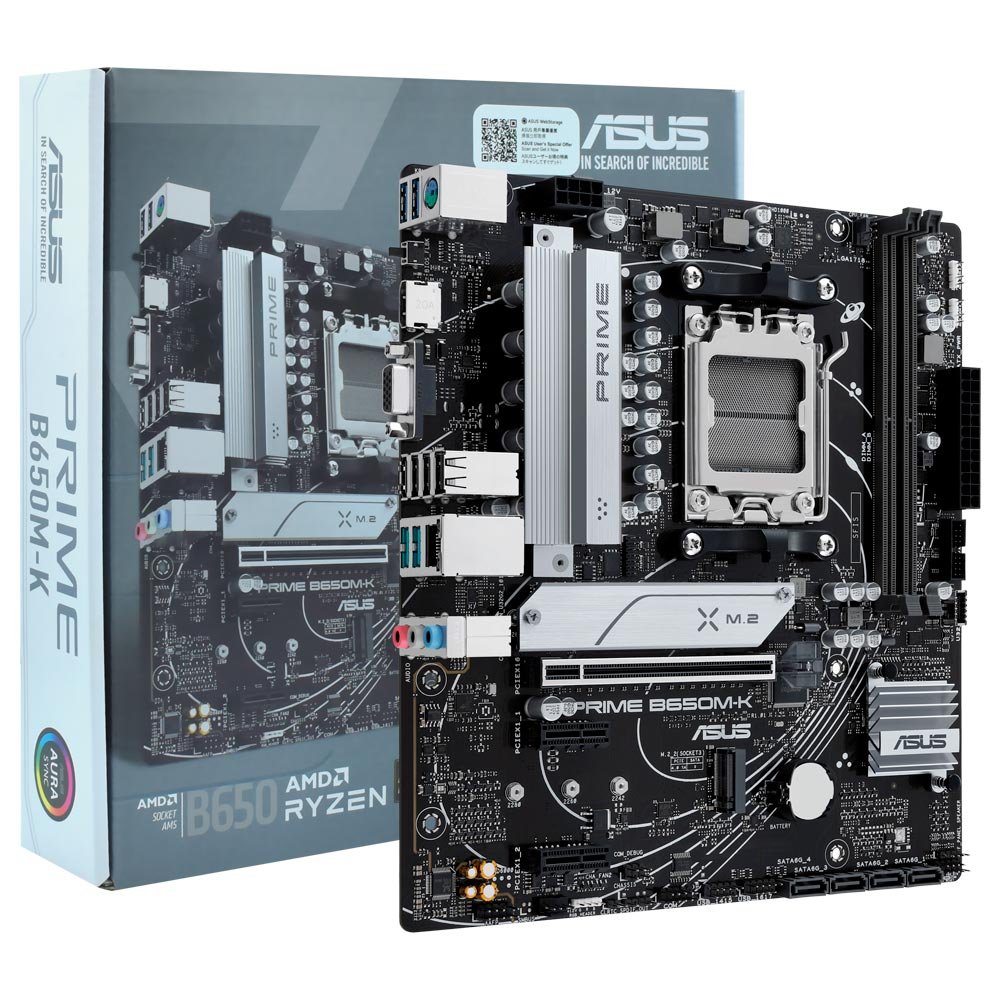 PLACA MÃE ASUS PRIME B650M-K AMD SOCKET AM5 / DDR5 | CHIPWARE INFORMÁTICA