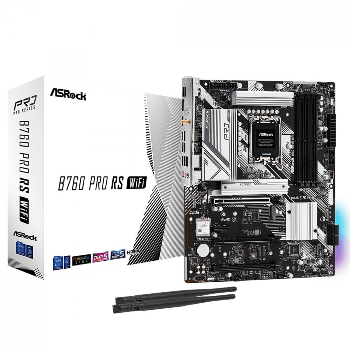 PLACA MÃE ASROCK B760 PRO RS WIFI SOCKET LGA 1700 / DDR5 | CHIPWARE ...