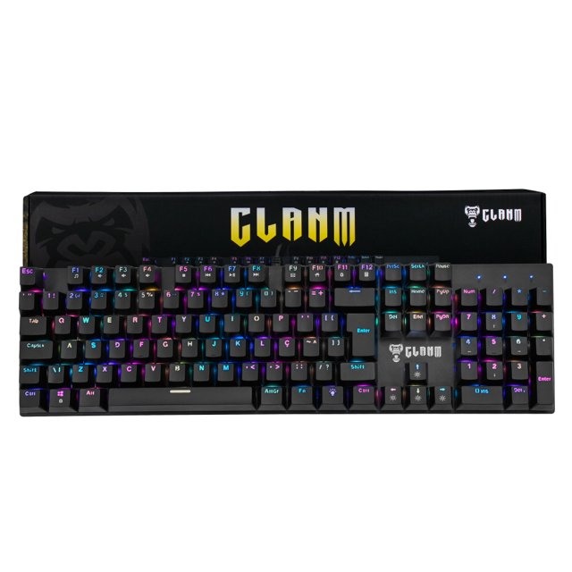 TECLADO MECÂNICO CLANM KING CL-TK87 SWITCH VERMELHO RGB PRETO ...