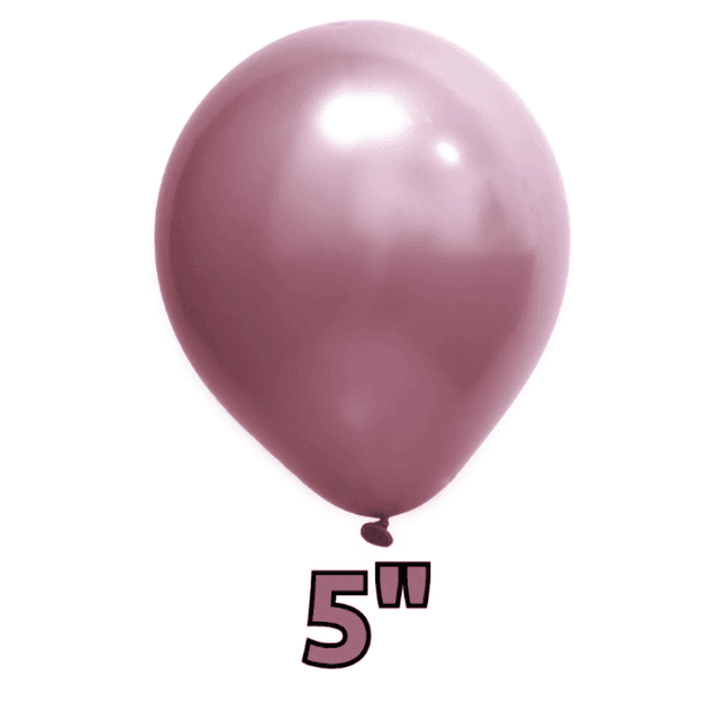 Balão 5 Rosa Cromado Látex Redondo 25un - Art-Latex: Elegância e Brilho ...