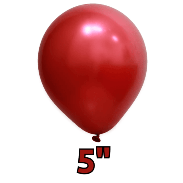 Balão 5 Vermelho Cromado Látex Redondo 25un - Art-Latex: Sofisticação e ...