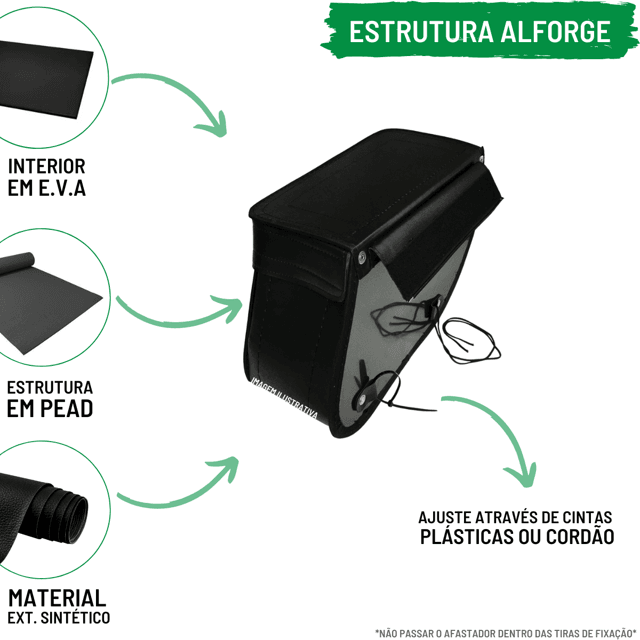 Alforge Mala Lateral Bolsa Moto Custom Liso 18 Litros Par Tondin Forza ...