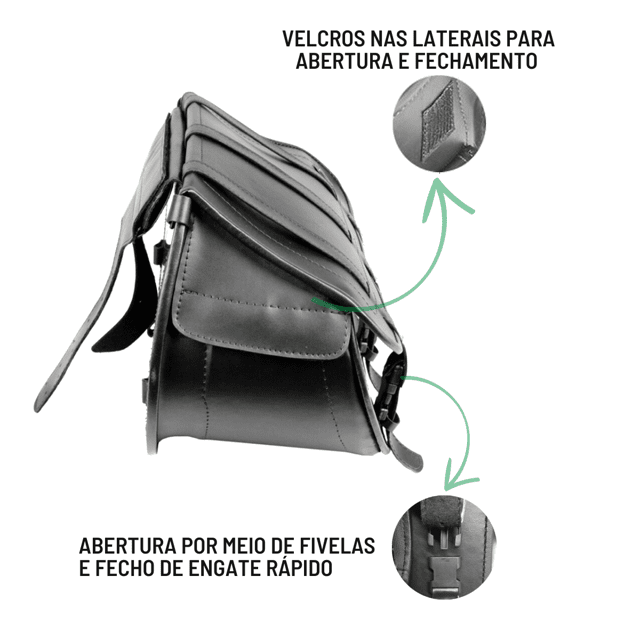 Alforge Mala Lateral Bolsa Moto Custom 40 Litros Liso Tondin Forza ...