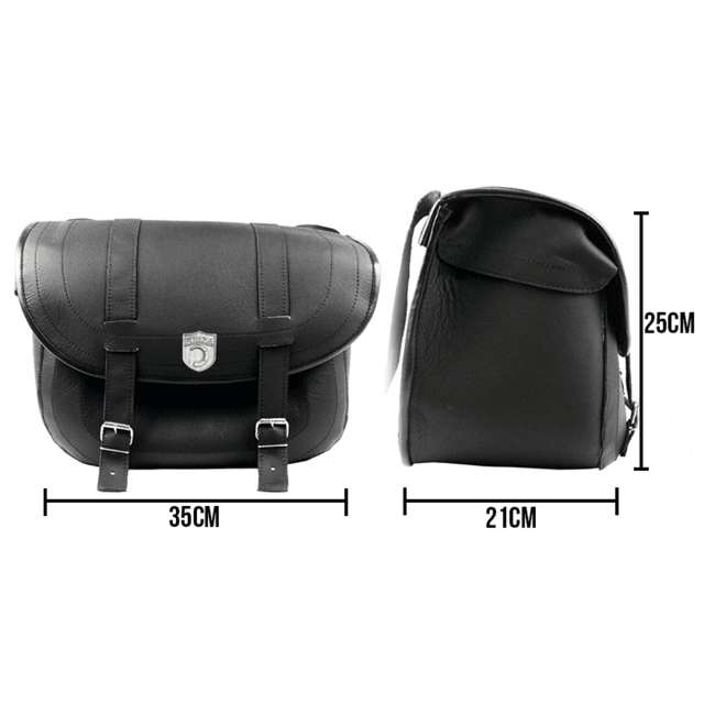 Alforge Mala Bolsa Lateral de Moto Custom 24 Litros Couro Tondin Forza ...