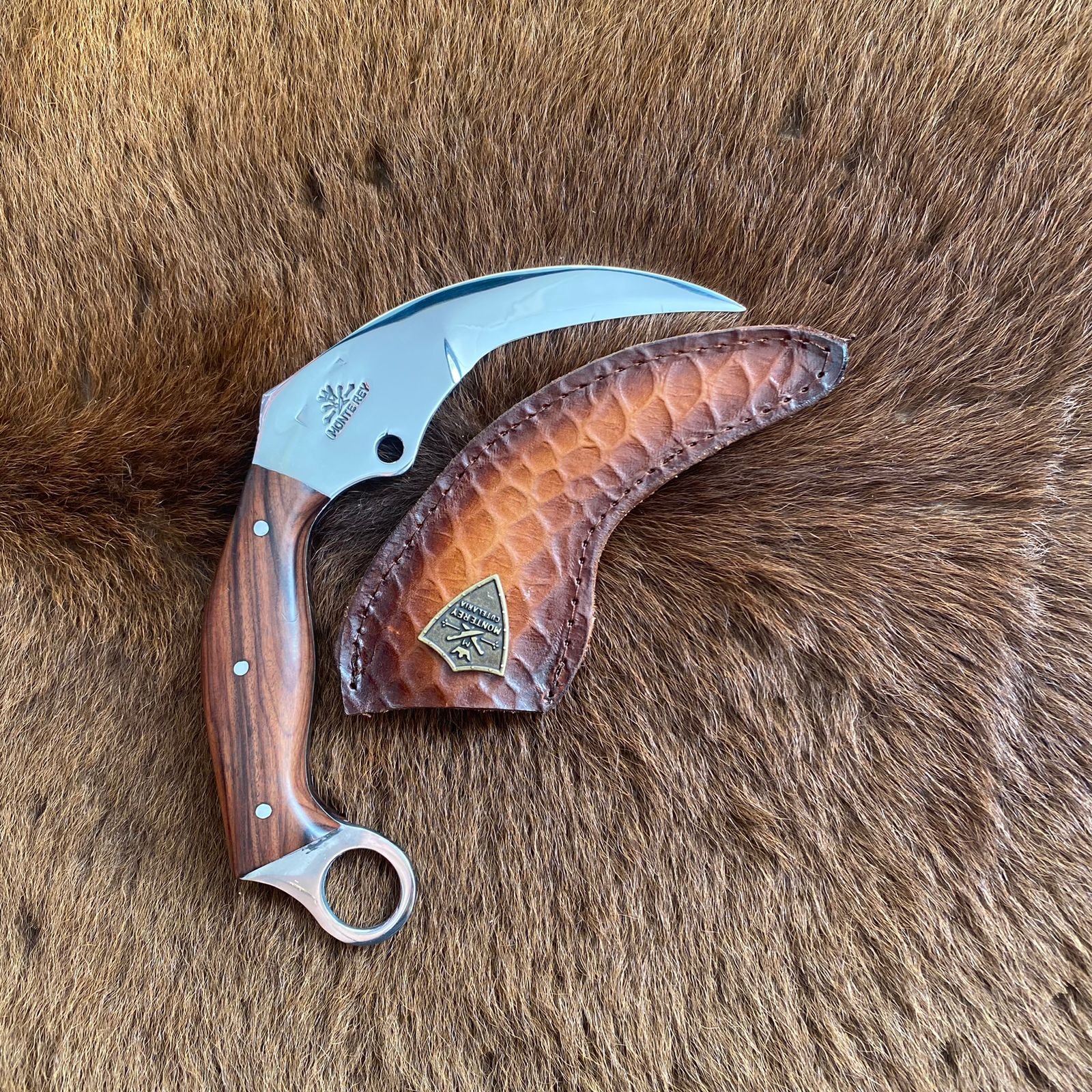 FACA INOX 420 KARAMBIT 6" TALA MADEIRA | Maragato Facas