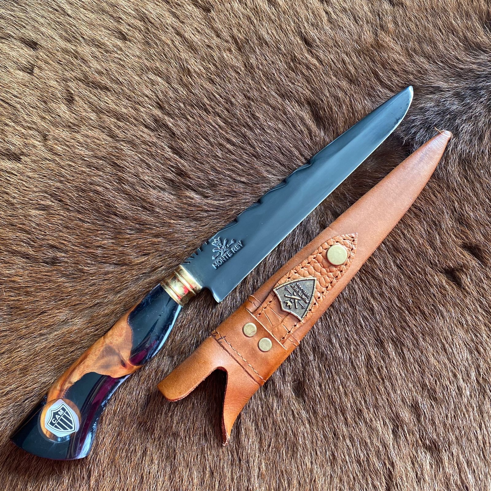 FACA CARBONO 1070 CHURRASCO 8" TALA 4MM HIBRIDO RESINA | Maragato Facas