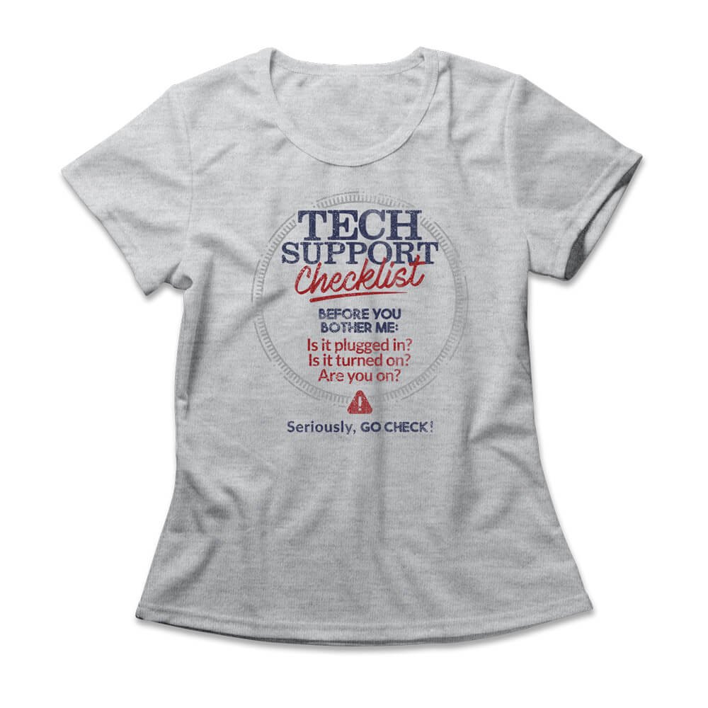 Camiseta Feminina Tech Support Checklist | Studio Geek | Studio Geek