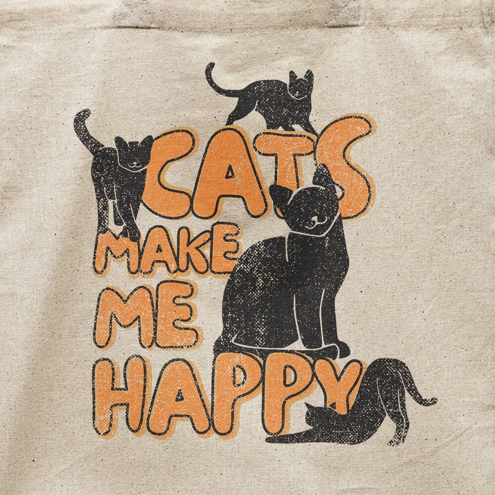 Ecobag Cats Make Me Happy | Studio Geek | Studio Geek