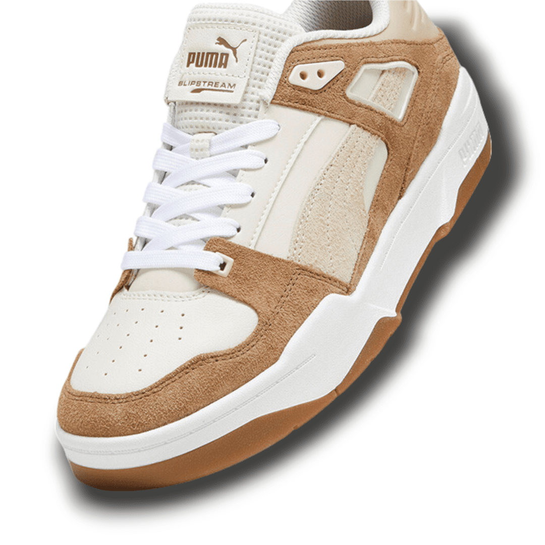 Tênis Puma Slipstream Heritage | Branco-Marrom-Bege | Bulldog Store