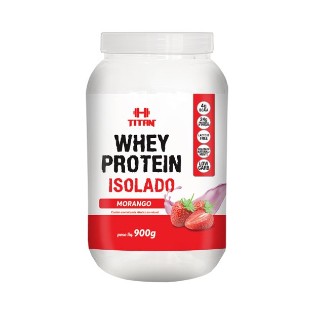 Whey Protein Isolado sabor Morango - 900g | Titan Suplementos