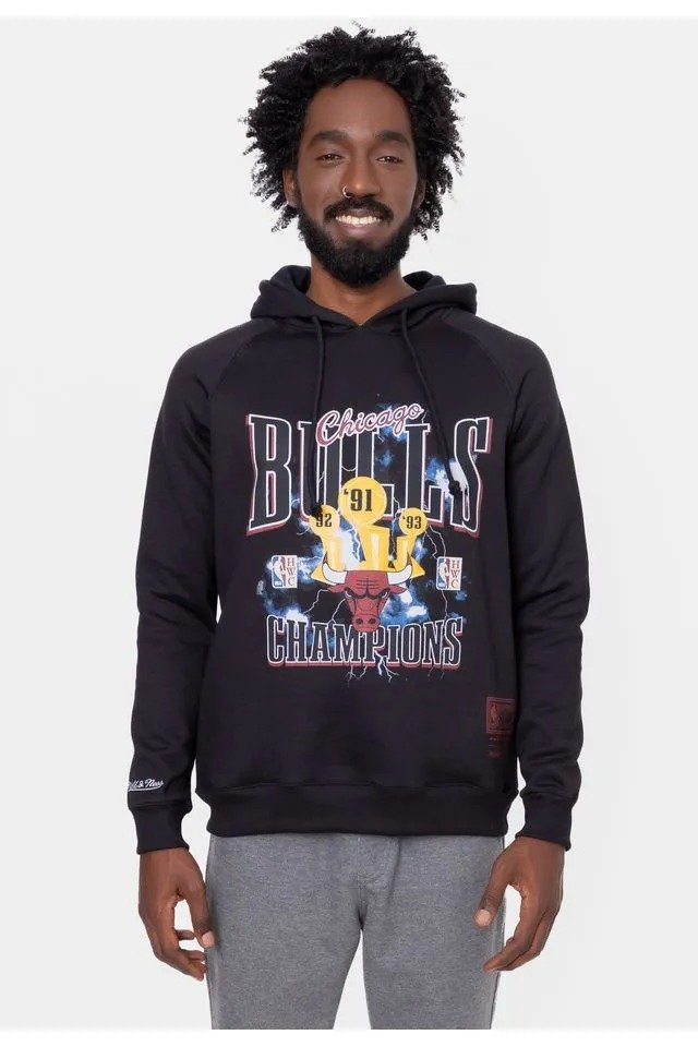 Moletom Mitchell & Ness Playoffs Chicago Bulls - Preto | Loja Verse ...