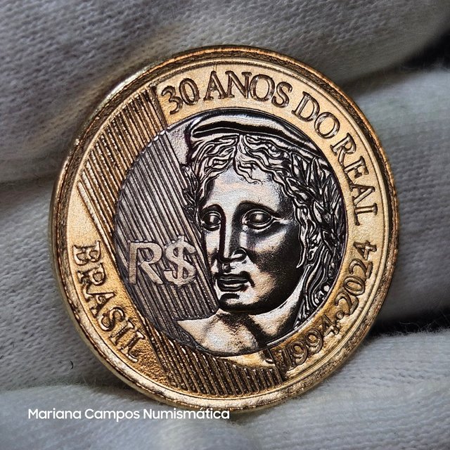 1 real 2024 - comemorativa 30 anos do Plano Real | Mariana Campos