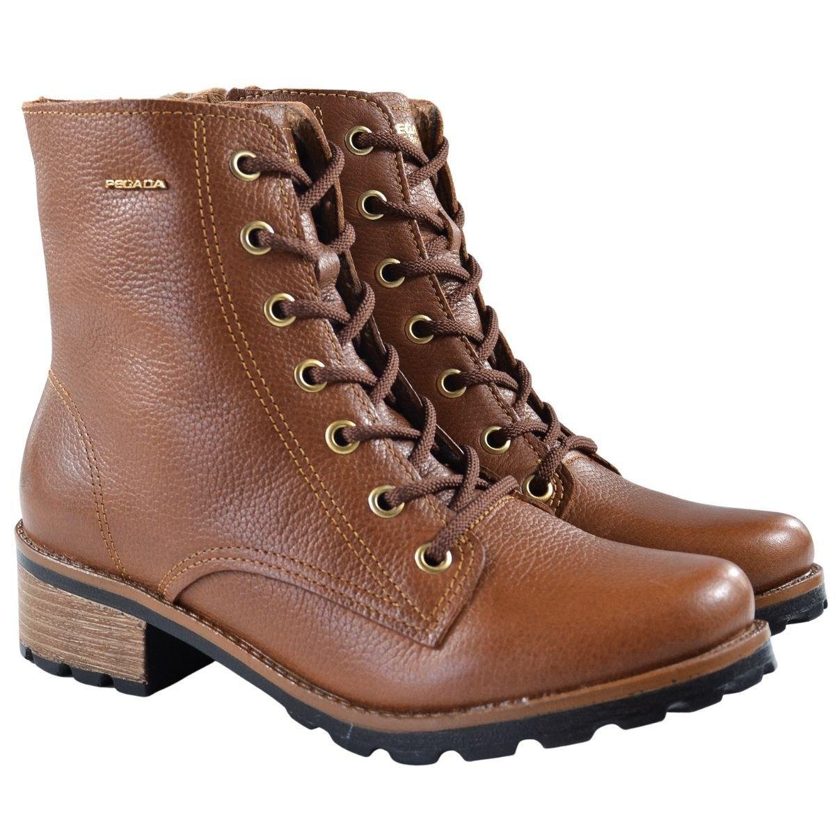 BOTA FEMININA PEGADA 281415 02 COTURNO COURO | Loja Mond