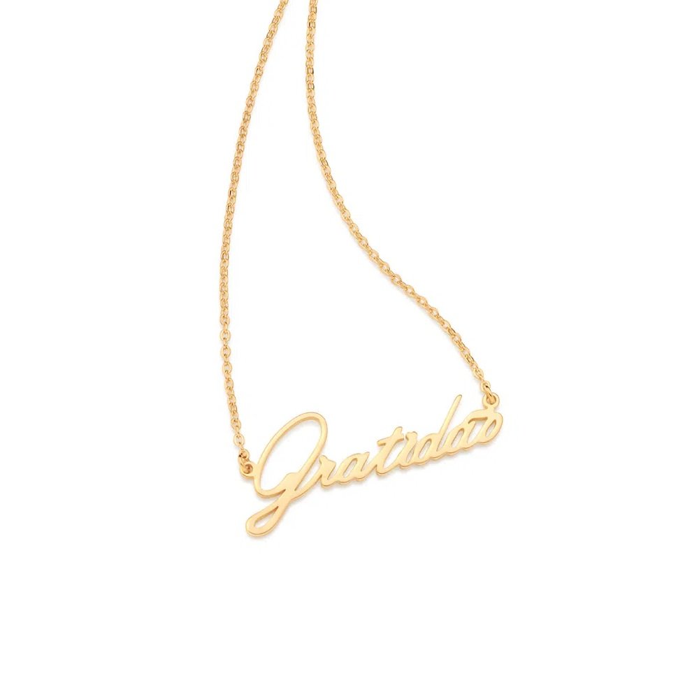 Colar Rommanel Banhado Ouro 18k Gratidão 532391 | Mahná Acessórios ...
