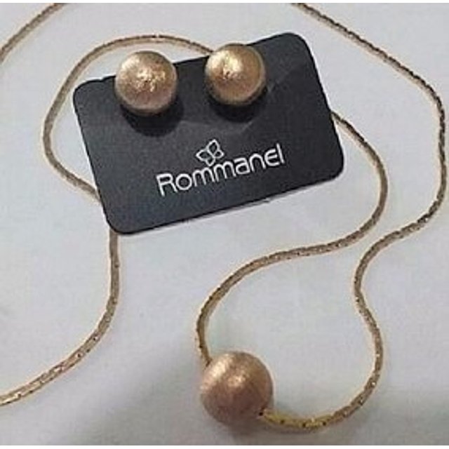 Colar Rommanel Diamantada Com Bola Fosca 530408 | Mahná Acessórios ...