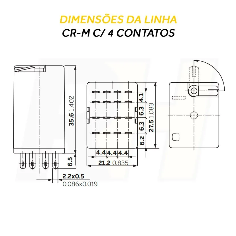Relé de Interface com LED 4NAF 125Vcc 6A - CR-M125DC4L | RH Materiais Elétricos | O Maior E ...