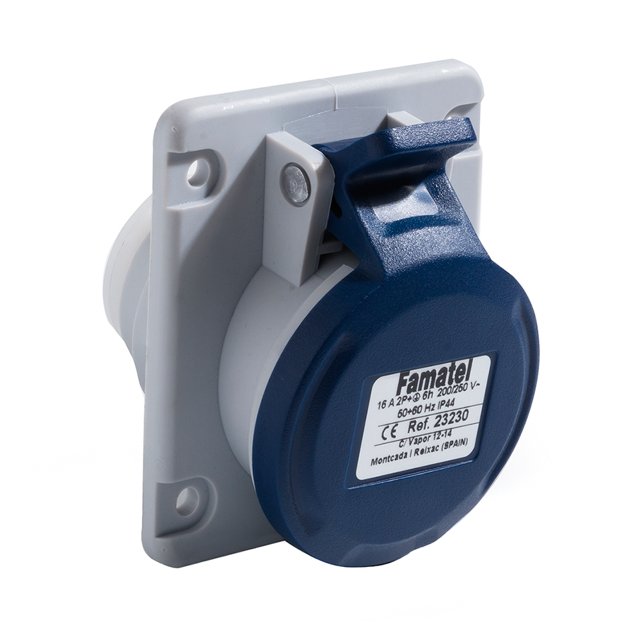 Tomada de Embutir Industrial 16A IP44 - 2P+T 6H | Heldt Soluções ...