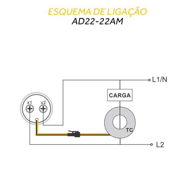 Amperímetro Digital AD22-22AM com TC de 0-100A | RH Materiais Elétricos ...