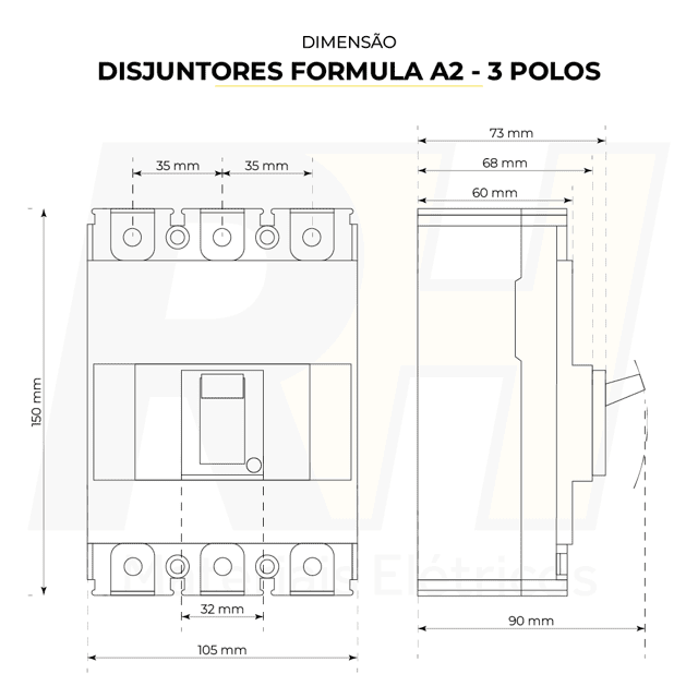 Disjuntor Caixa Moldada Formula 3 Polos - A2C 250 TMF 200A | RH Materiais Elétricos | O Maior E ...