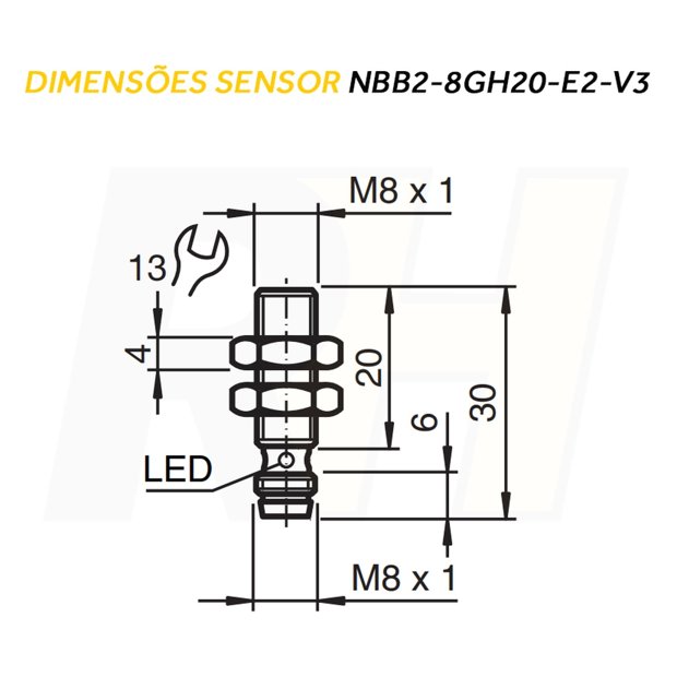 Sensor Indutivo PNP 8mm | NBB2-8GH20-E2-V3 | Pepperl+Fuchs | RH Materiais Elétricos | O Maior E ...