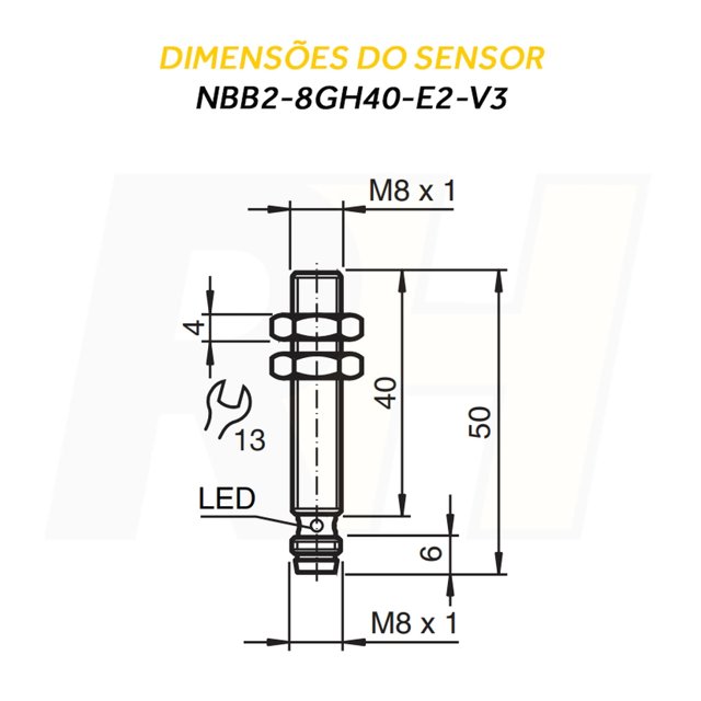Sensor Indutivo PNP 2mm | NBB2-8GH25-E2-V3 | Pepperl+Fuchs | RH Materiais Elétricos | O Maior E ...