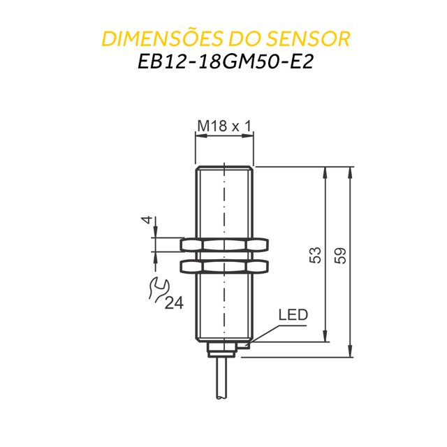 Sensor Indutivo PNP 12mm - NEB12-18GM50-E2 | RH Materiais Elétricos | O ...