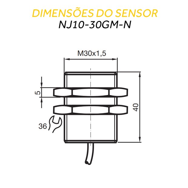 Sensor Indutivo NAMUR 10mm - NJ10-30GM-N (70133072) | Heldt Soluções ...