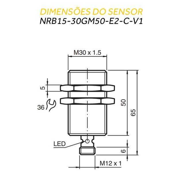 Sensor Indutivo PNP 15mm | NRB15-30GM50-E2-C-V1 | Pepperl+Fuchs | RH ...