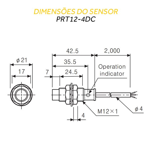 Sensor Indutivo Saída Analógica 4mm PRT12-4DC | RH Materiais Elétricos | O Maior E-commerce de ...