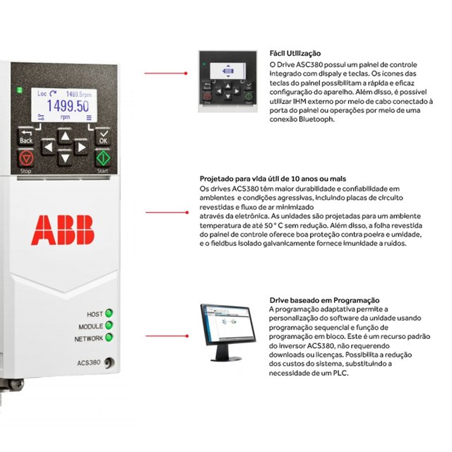 Inversor de Frequência Trifásico ABB 2CV - ACS380-040S-04A0-4 | RH Materiais Elétricos | O Maior ...