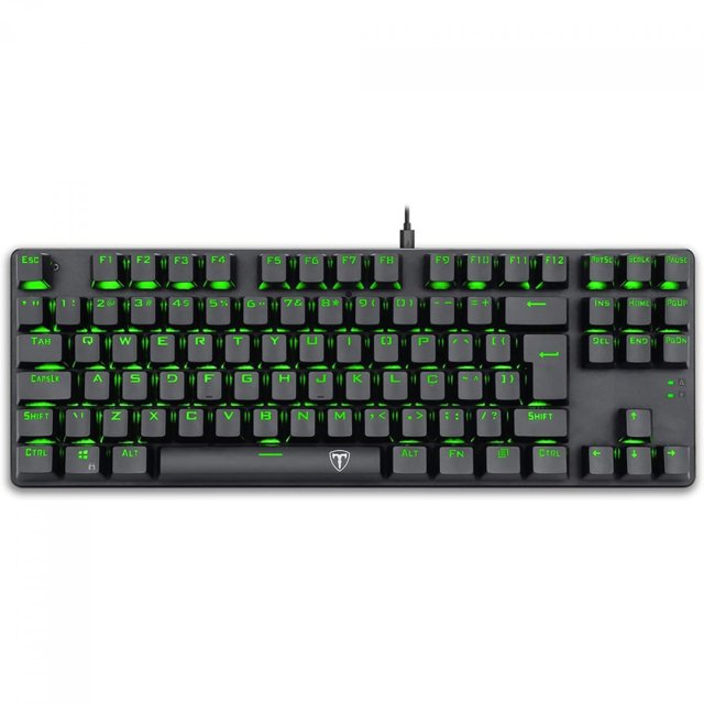TECLADO MECANICO GAMER T-DAGGER BORA, LED VERDE , SWITCH BLUE | Tibuff