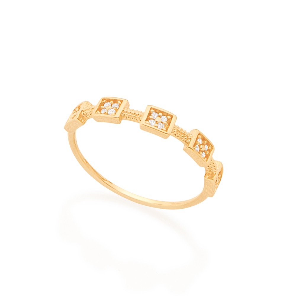 ANEL QUADRADO DE OURO 18K FEMININO ROMMANEL FINO SKINNY QUADRADOS ...