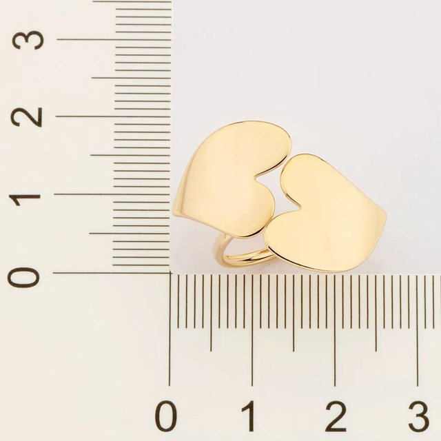 ANEL ROMMANEL GRANDE AJUSTÁVEL DOIS CORAÇÃOES NAS PONTAS 513248 | Store ...