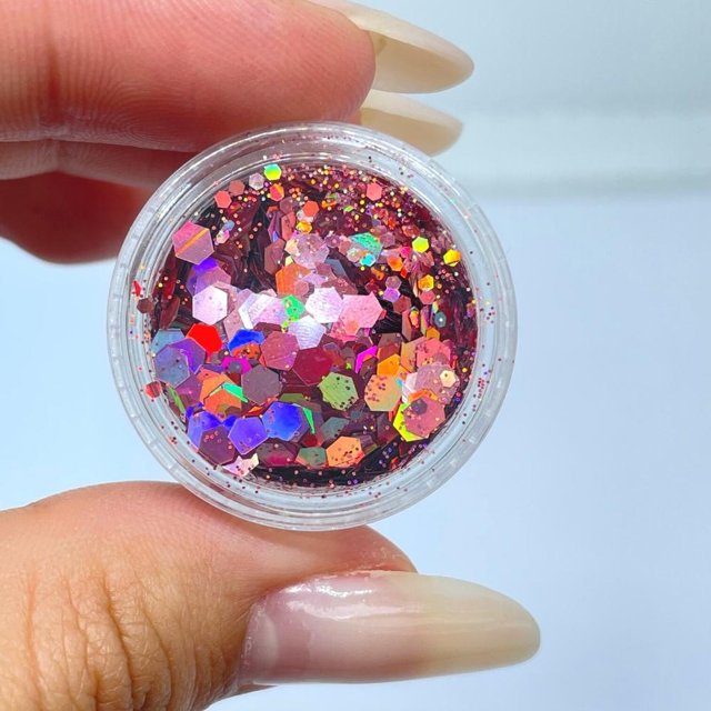 Glitter Flocado Marsala Holográfico | Mavana Cosméticos