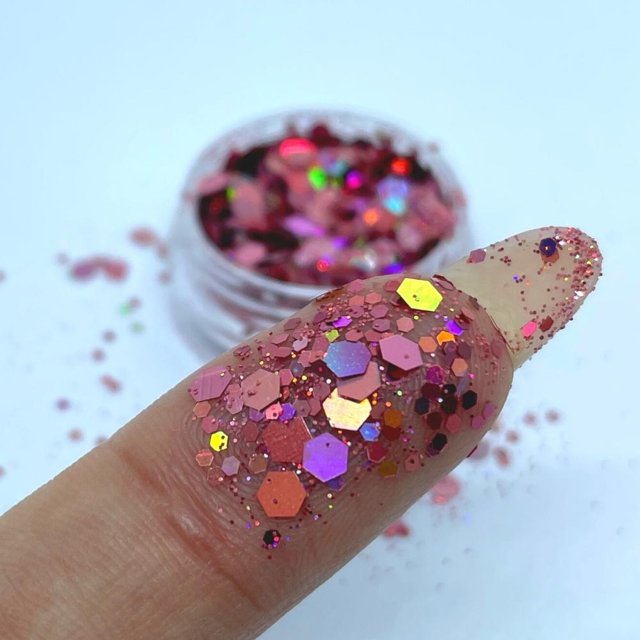 Glitter Flocado Marsala Holográfico | Mavana Cosméticos