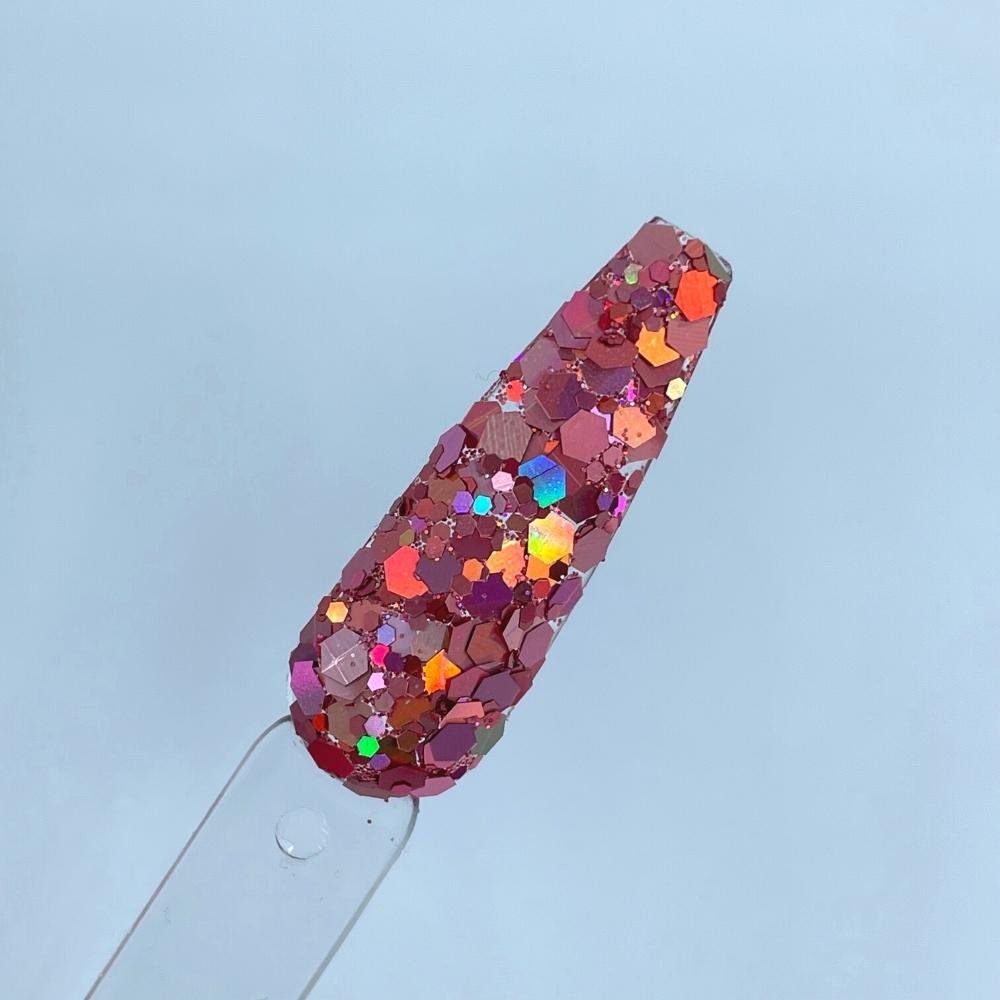 Glitter Flocado Marsala Holográfico | Mavana Cosméticos