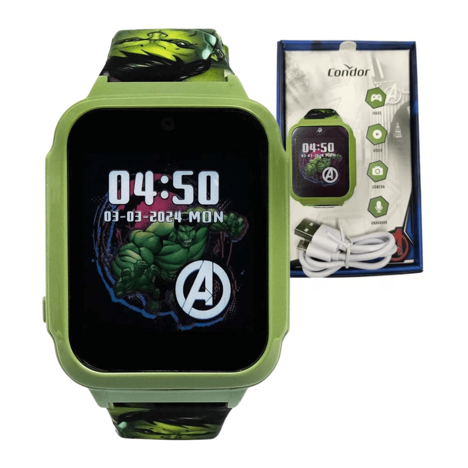 RELÓGIO INTERATIVO CONDOR MARVEL KIDS HULK MASCULINO COMARVELAB/8V | La ...