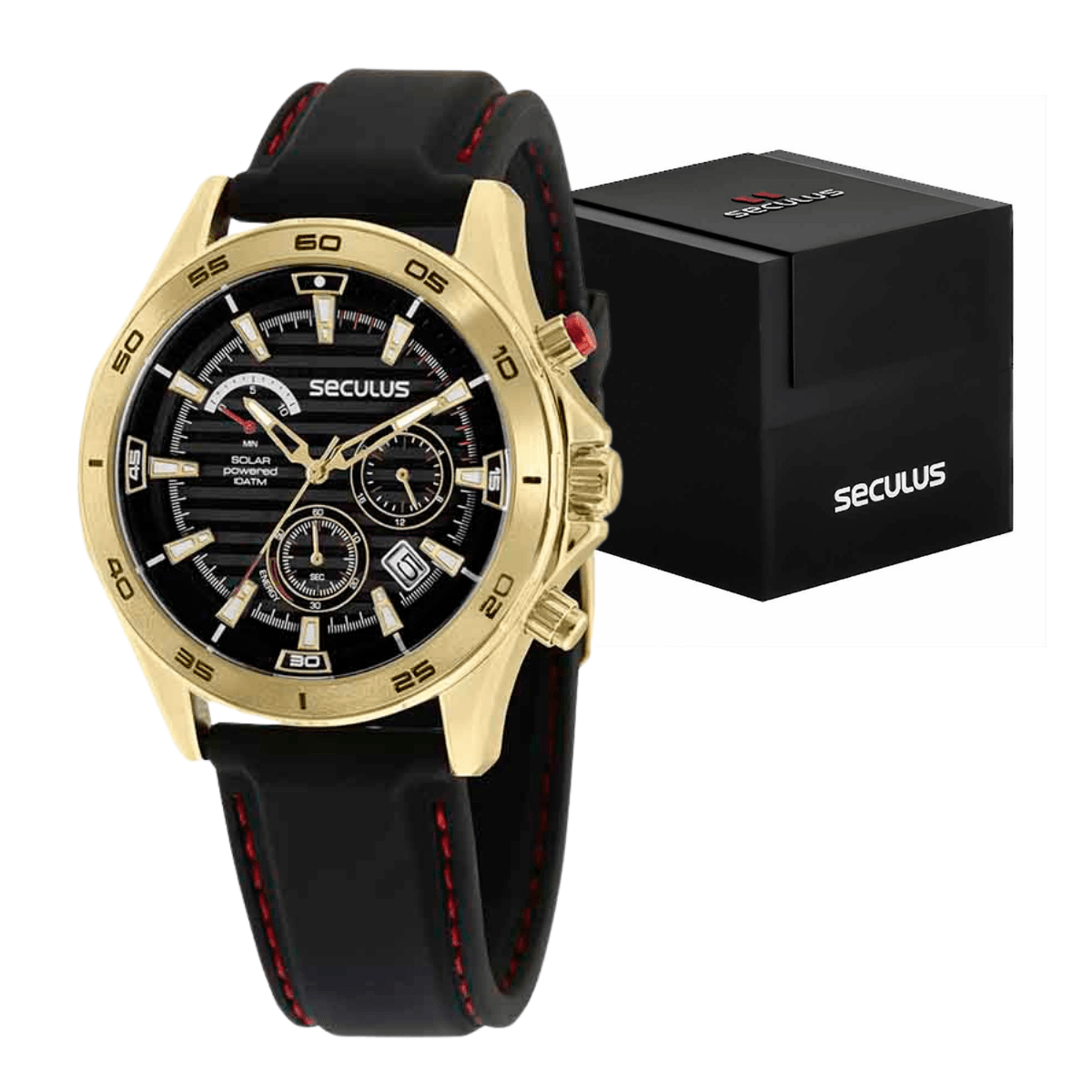 Relógio Masculino Seculus Solar Powered Preto 77157Gpsvdu2 | La Partier