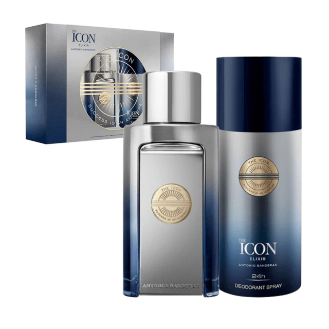 Kit Perfume Masculino The Icon Elixir Banderas Edp 100 Ml + Desodorante ...