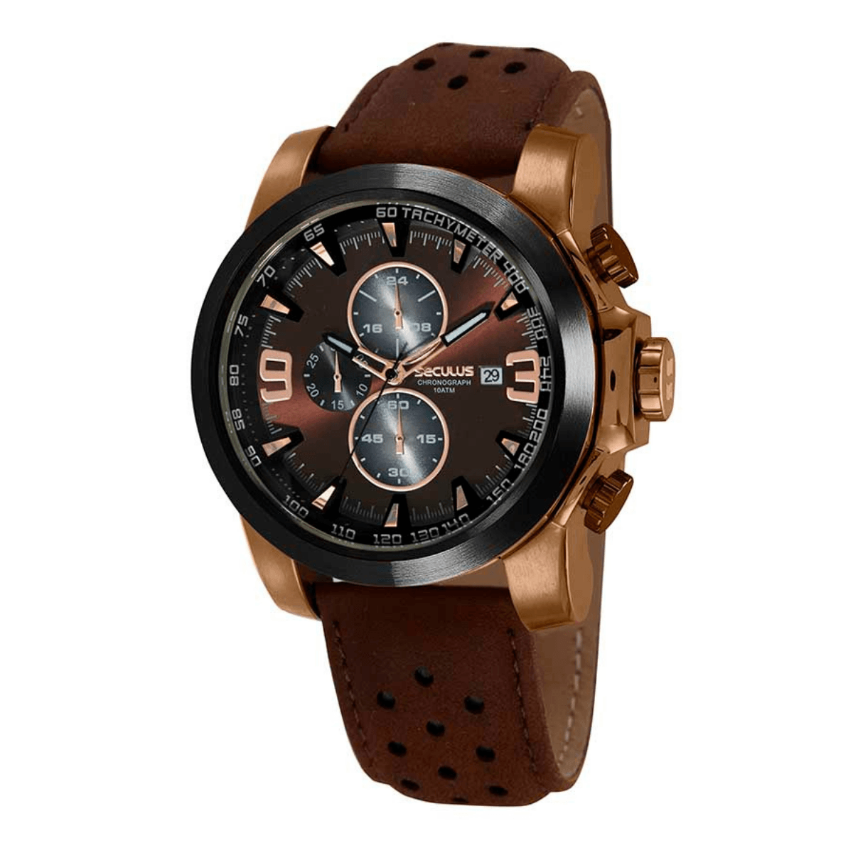 Relógio Masculino Seculus Cronograph Marrom 44024Gpsvmc2 | La Partier